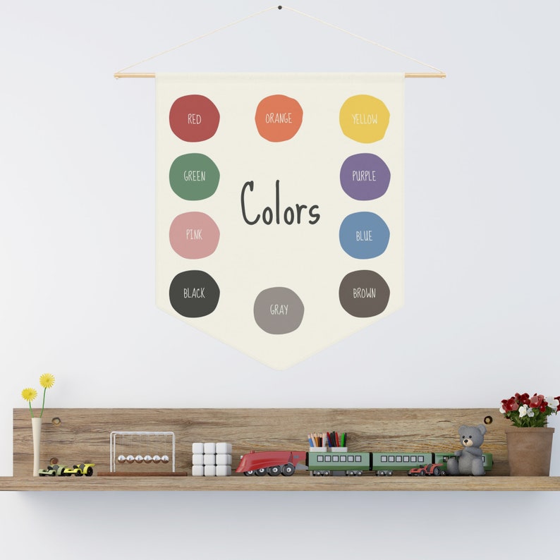 Color Chart Nursery Banner Primary Colors Educational Poster - Etsy