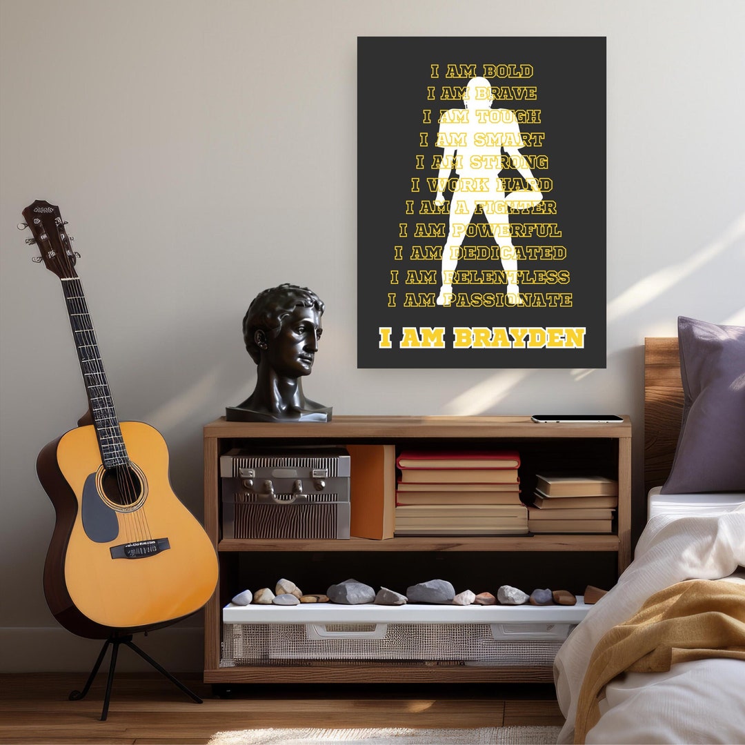 Custom Football Sign| I Am Affirmations Athlete Poster| Football Player ...