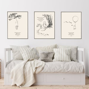 Whinnie the Pooh Classic Pooh Print| 3 Piece Wall Art| Winnie the Pooh ...