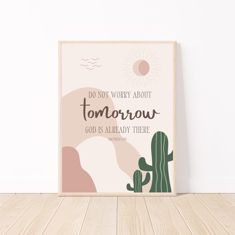 Do Not Be Anxious Matthew 6 Faith Printable room Decor for - Etsy