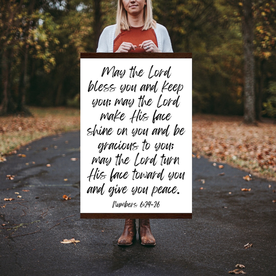 The Blessing Lyrics Wall Art| Numbers 6 24 26 Sign Scripture Poster ...