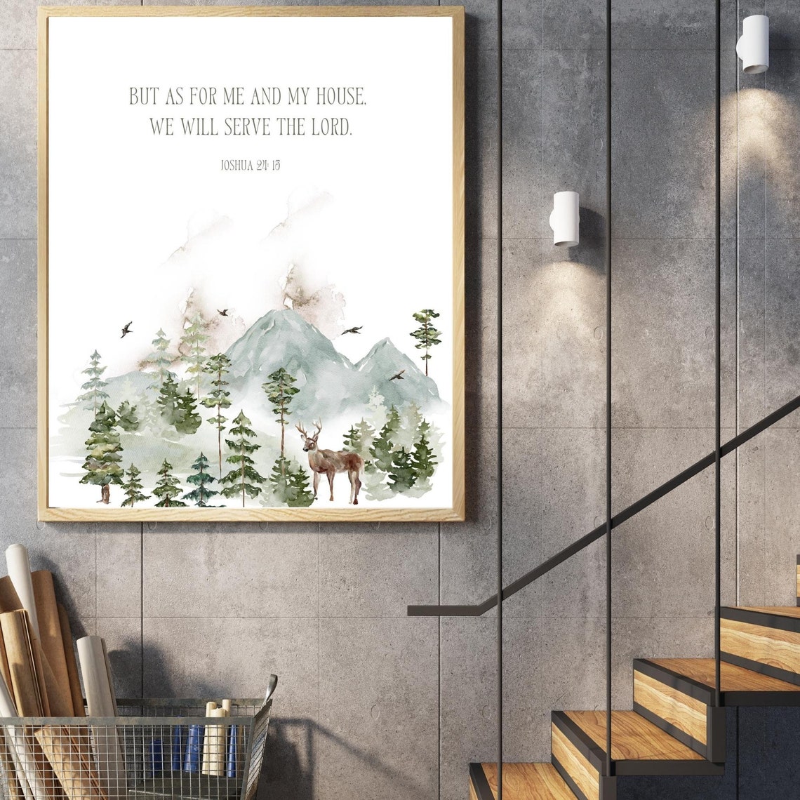 Joshua 24 15 Sign Faith Printable as for Me and My House - Etsy