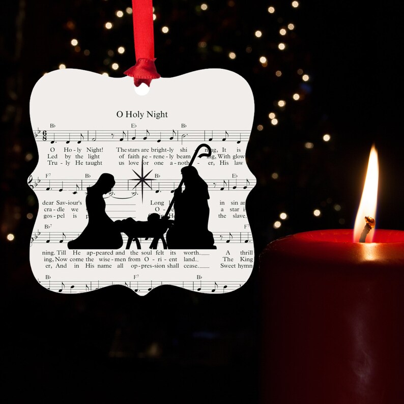 O Holy Night Nativity Ornament Christmas Sheet Music Ornament nativity ...