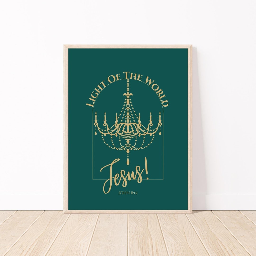 Light of the World John 8 12 Faith Printable | Bible Verse Poster ...