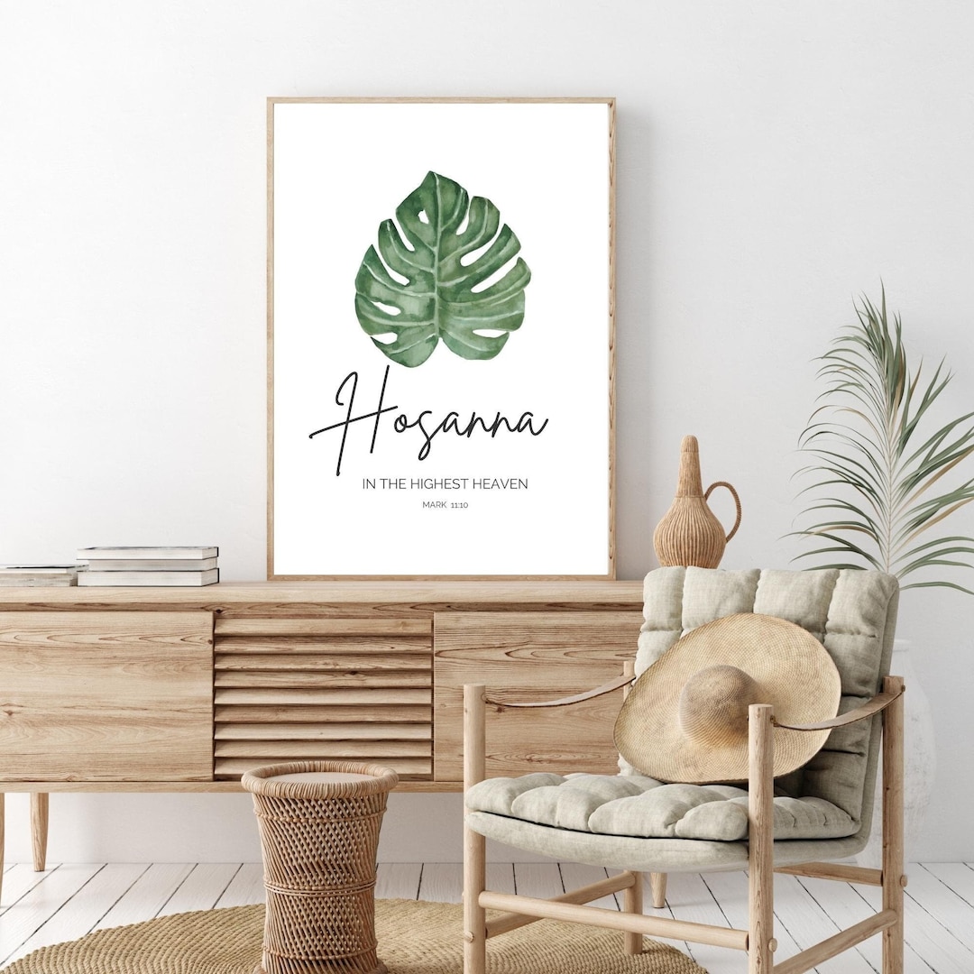 Hosanna in the Highest Palm Leaf Printable: Easter Bible Verse Art ...