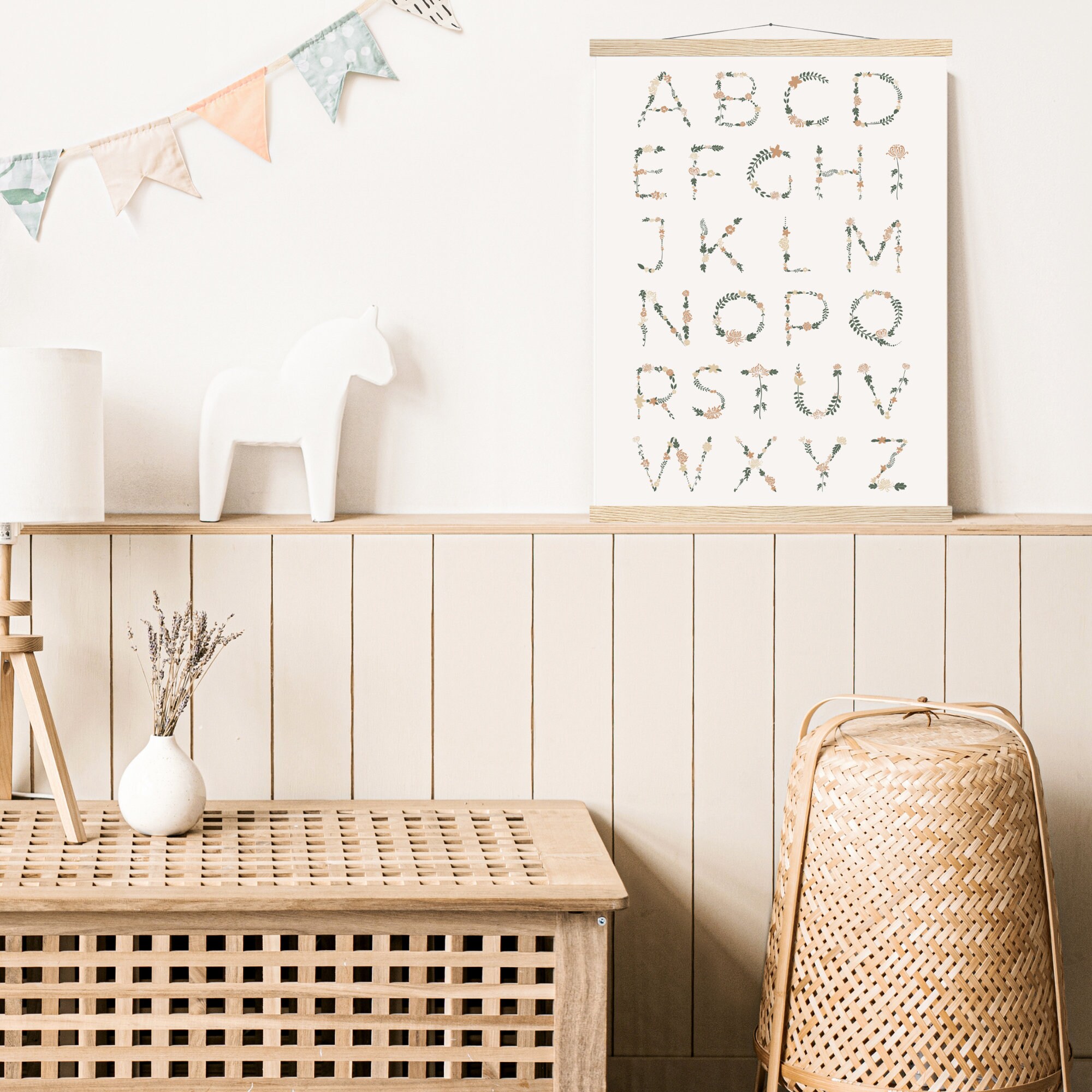 Wildflower Alphabet Woodland Alphabet Poster ABC Wall Art Alphabet ...