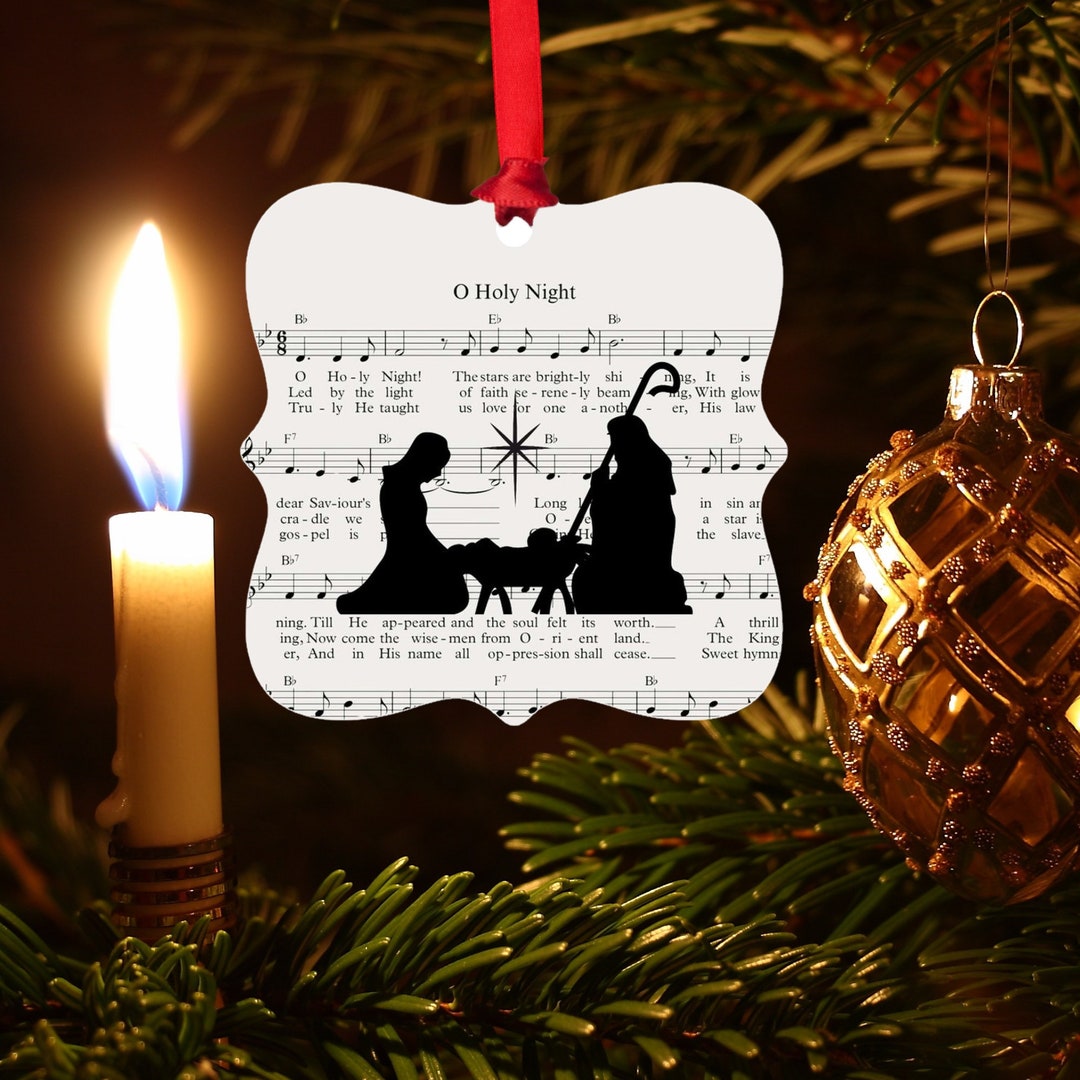 O Holy Night Nativity Ornament: Christmas Sheet Music, Religious Gift ...
