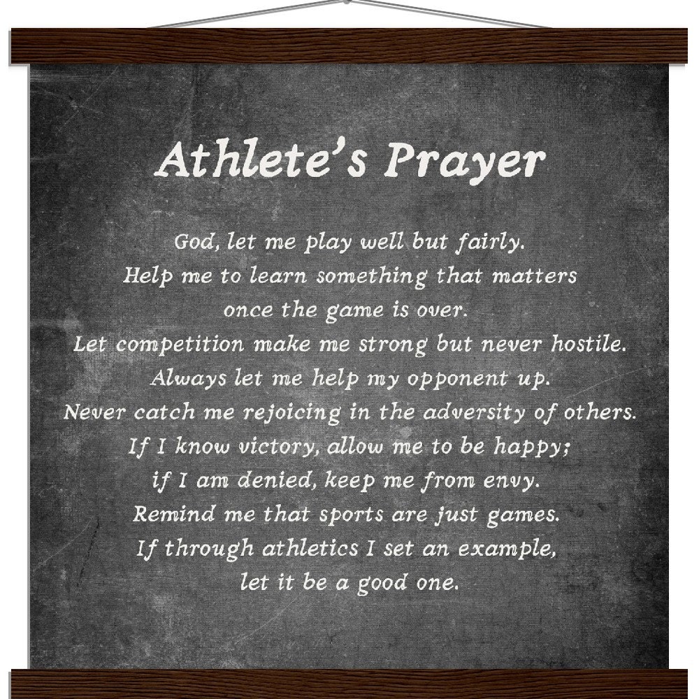 Athlete Poster Christian Sports Prayer Poster Christian - Etsy
