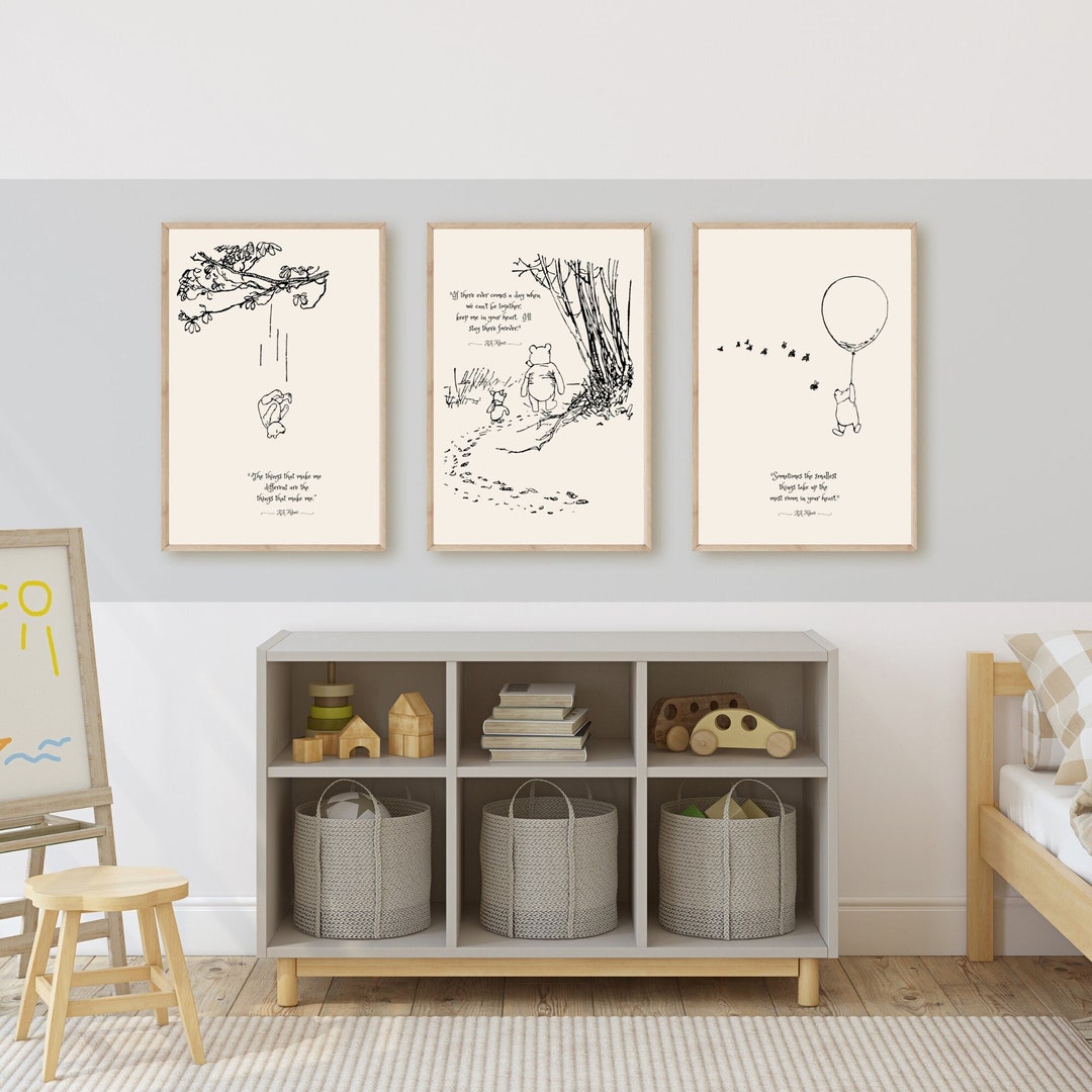 Whinnie the Pooh Classic Pooh Print| 3 Piece Wall Art| Winnie the Pooh ...