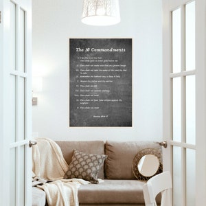 10 Commandments Poster| Exodus 20 Religious Artwork| Christianity Art ...