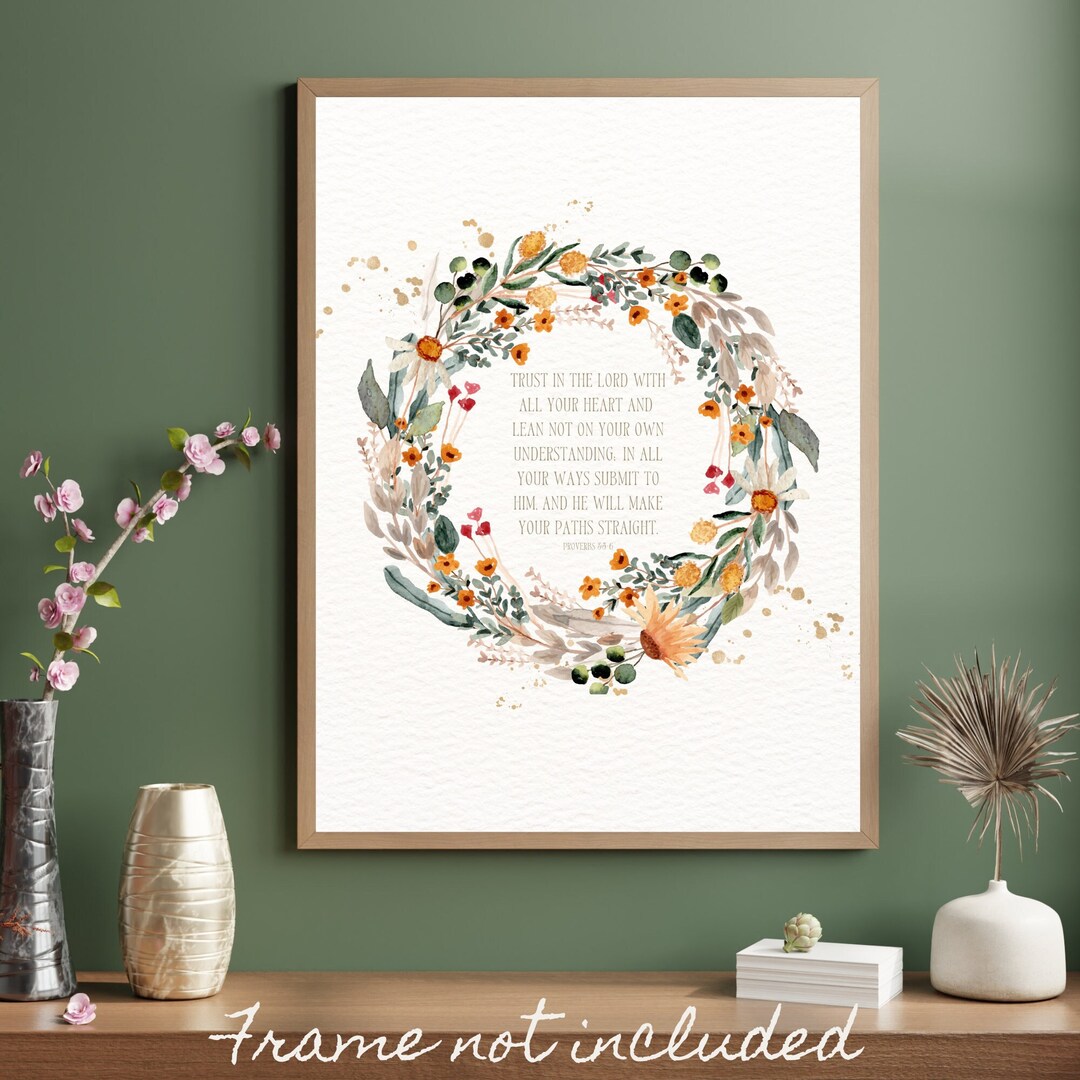 Trust in the Lord Sign | Proverbs 356 Print |bible Verse Poster ...