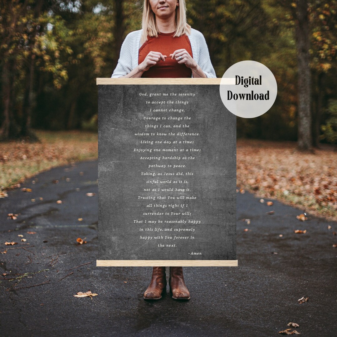 Serenity Prayer Sign Full Serenity Prayer Prayer Printable | Alcoholics ...