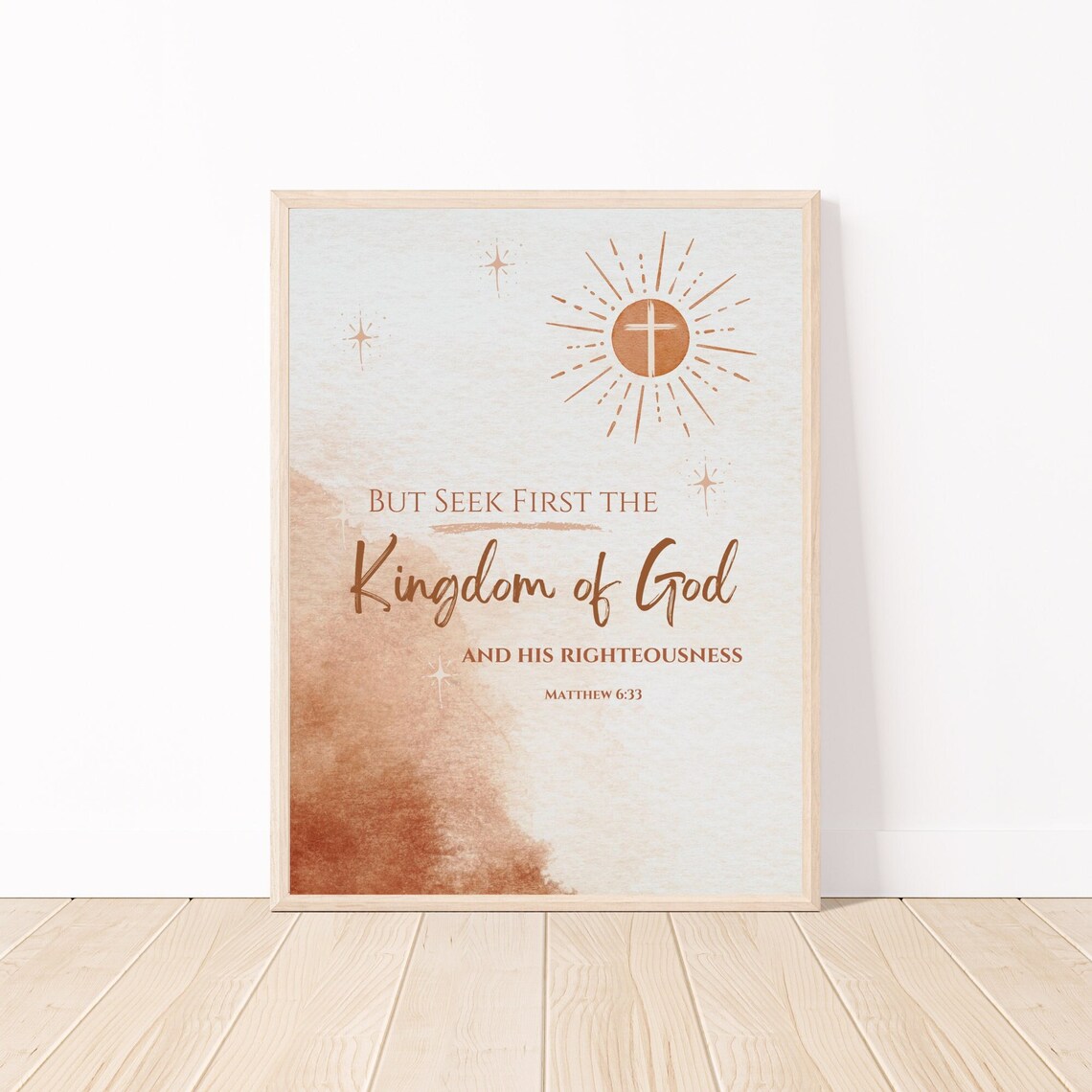 Matthew 6 33 Faith Printable Bible Verse Poster Seek First the Kingdom ...