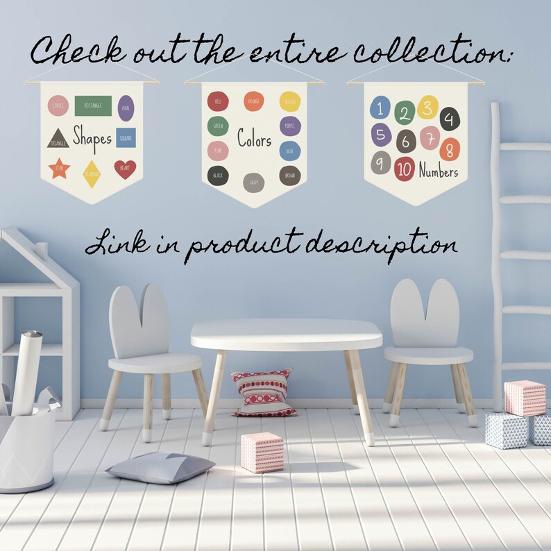 Color Chart Nursery Banner Primary Colors Educational Poster Learning ...