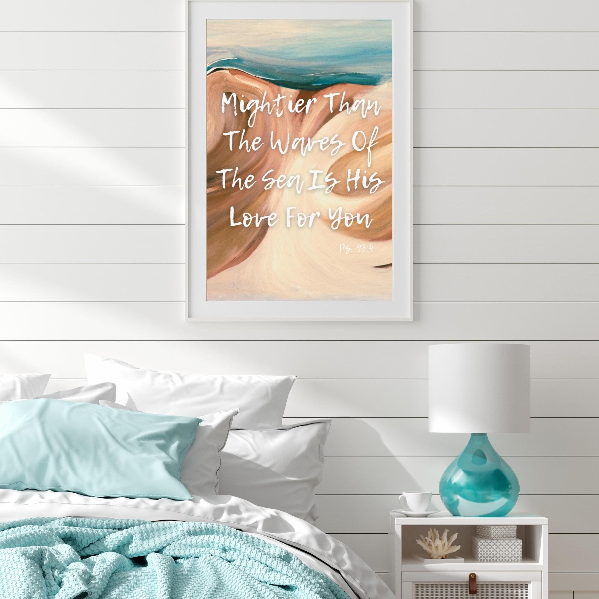 Psalm 93 4 Psalm Printable Waves Poster Poster Mightier Than - Etsy