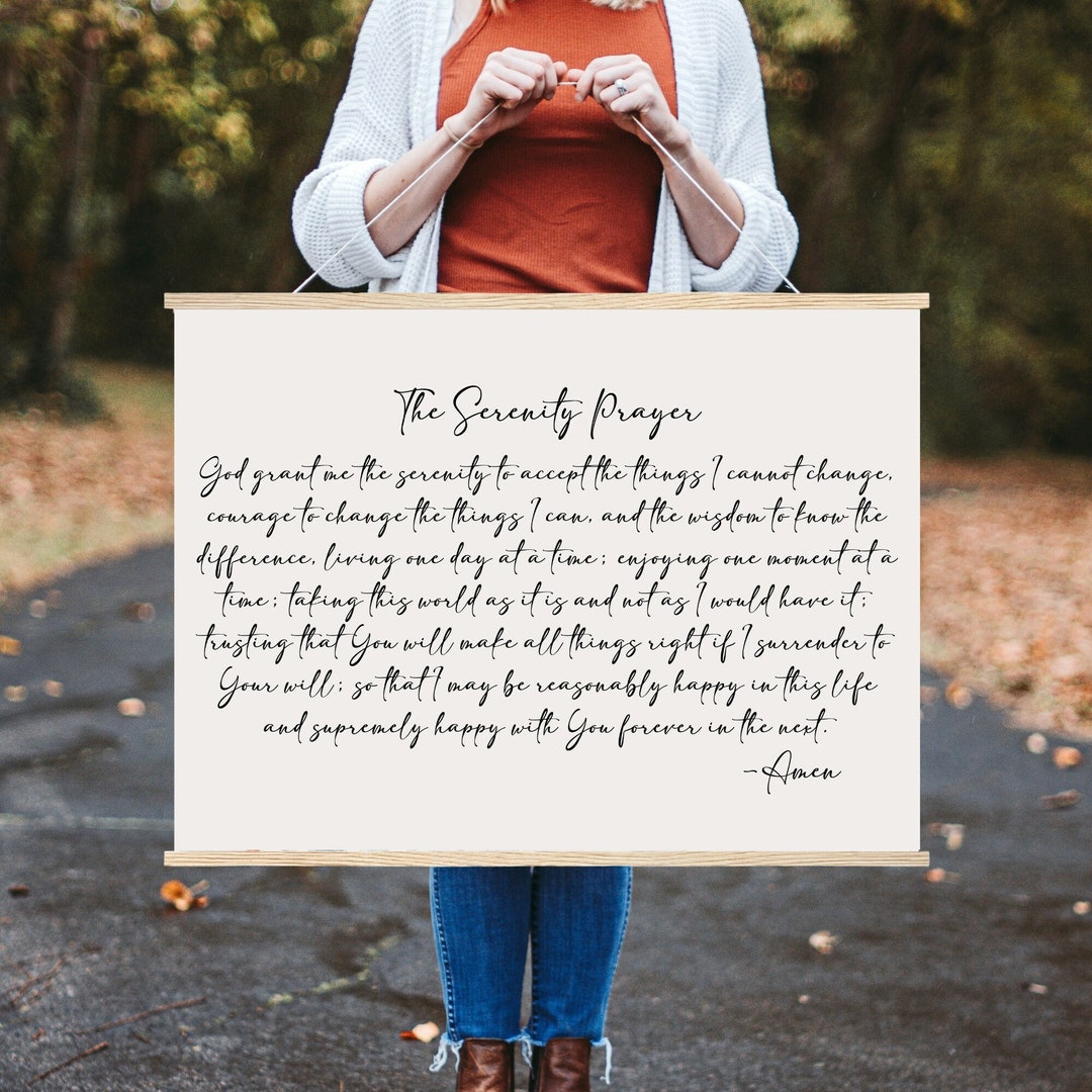 Serenity Prayer Poster: AA Recovery Gift, Magnetic Hanger Included - Etsy