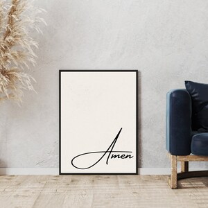 Amen Sign Faith Printable|minimal Scripture Sign|bible Quote Print ...
