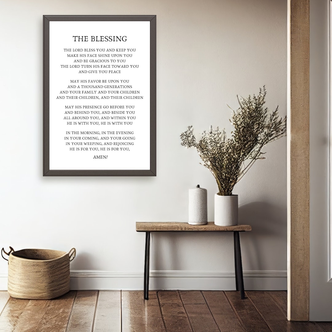 The Blessing Lyrics Wall Art | May the Lord Bless You and Keep You ...