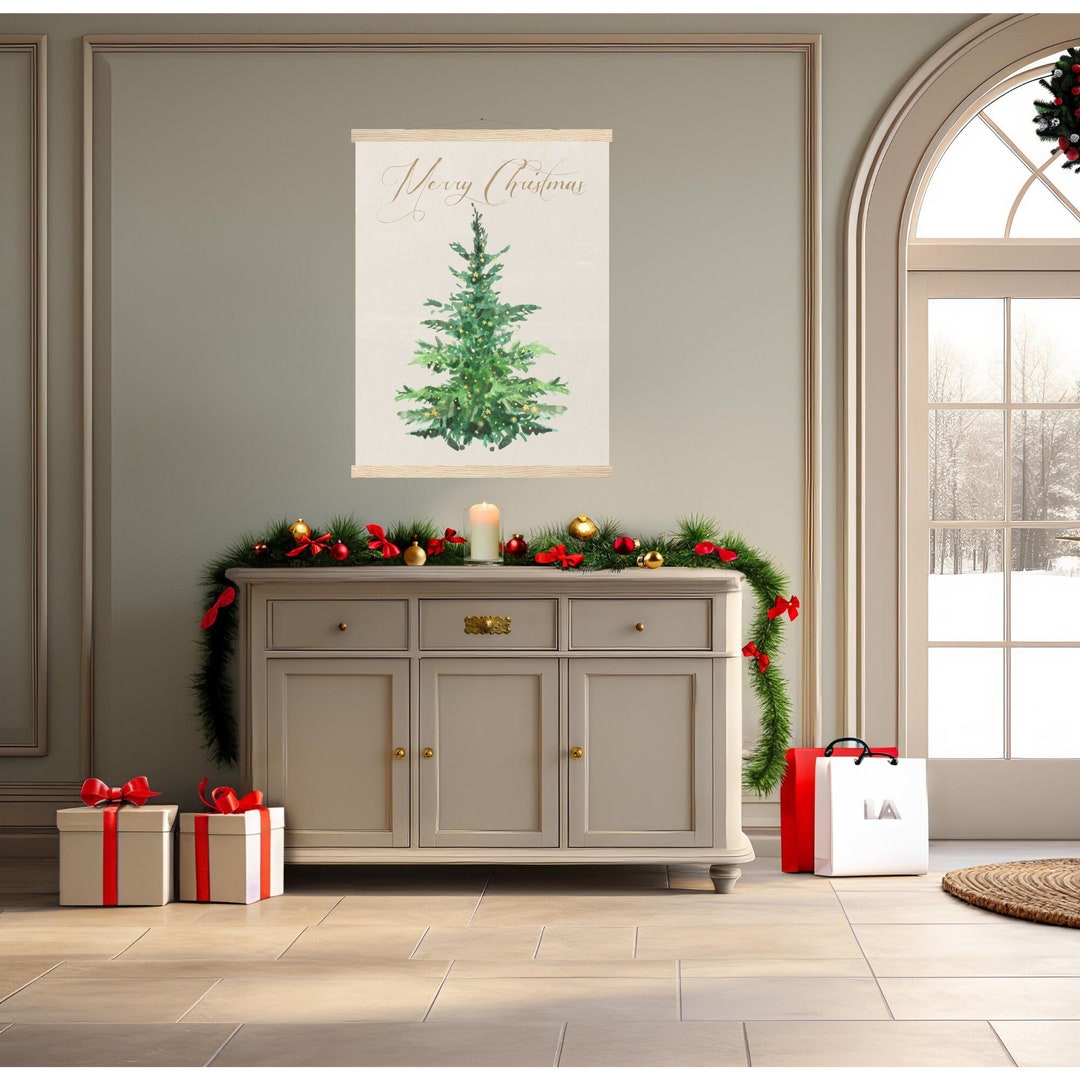 Pine Tree Wall Artevergreen Tree Printholiday Wall Hanging christmas ...
