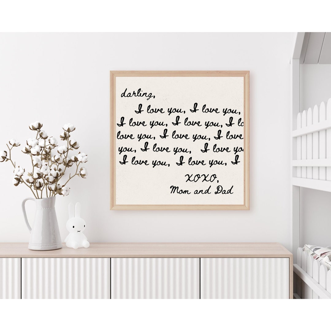 Custom Love Letter Print: Personalized Handwriting Sign Darling I Love ...