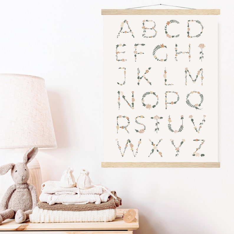 Wildflower Alphabet Woodland Alphabet Poster ABC Wall Art - Etsy