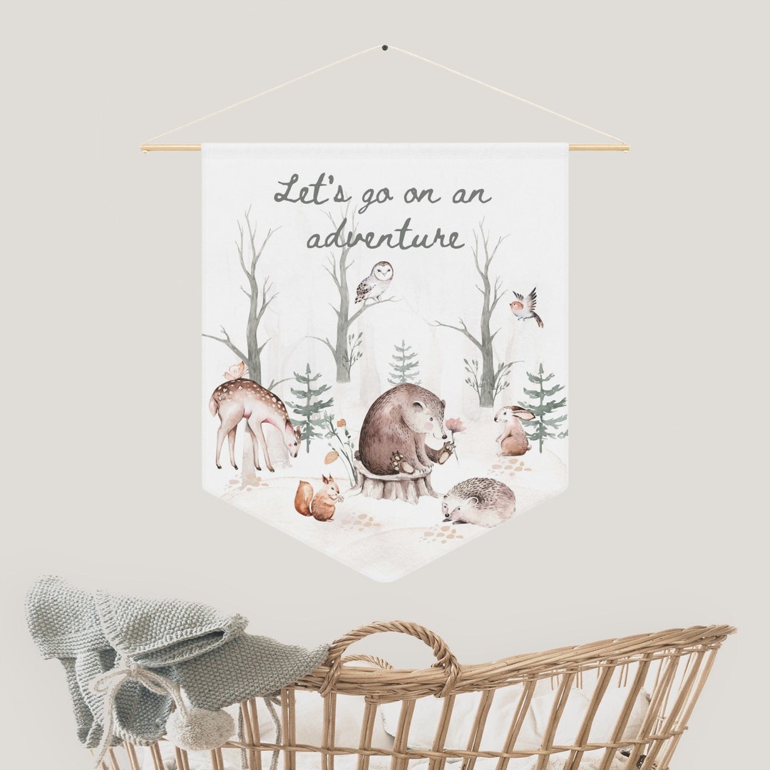 Woodland Creatures Nursery Banner: Forest Animals Pennant - Etsy