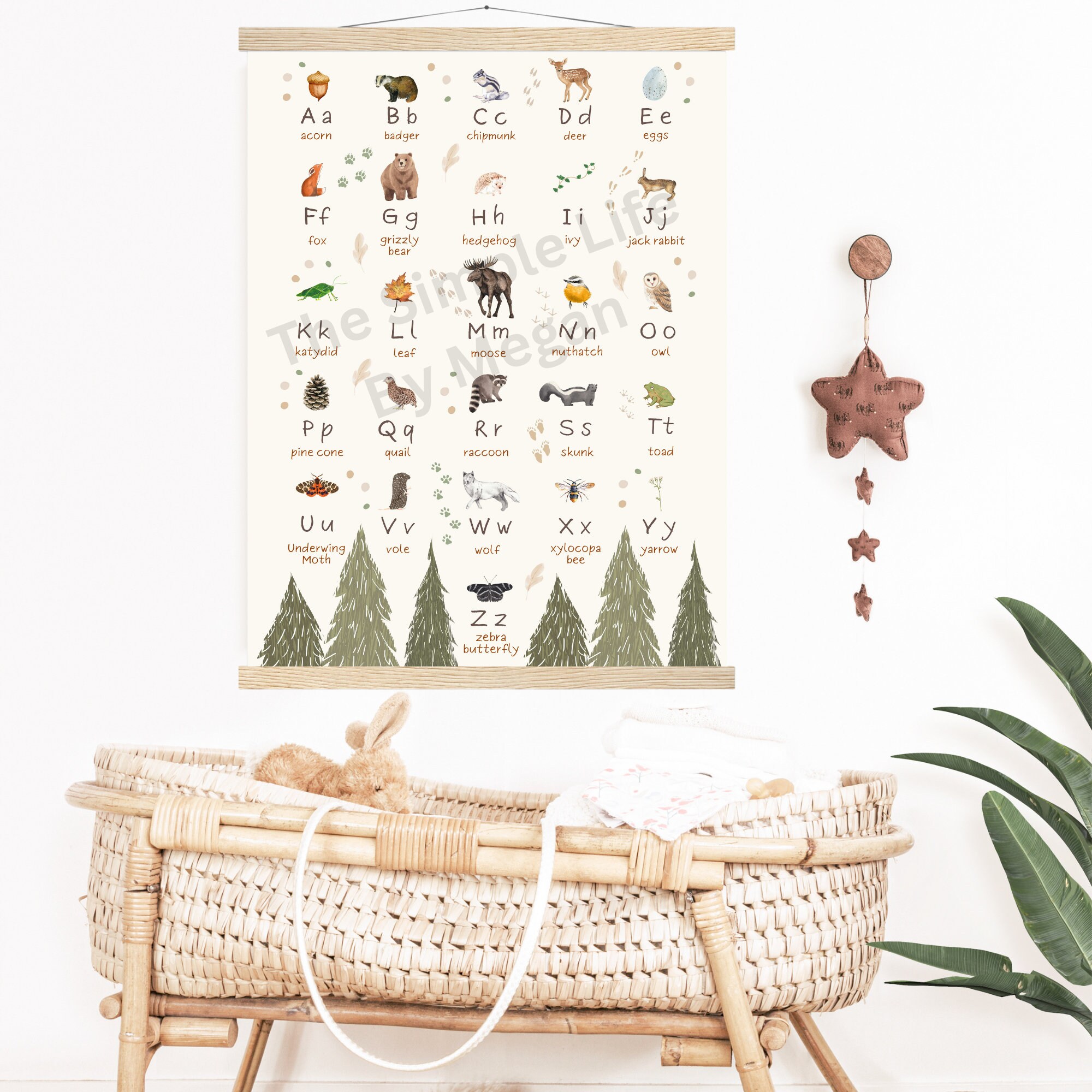 Woodland Animal Alphabet Poster: Educational Nursery Wall Art - Etsy