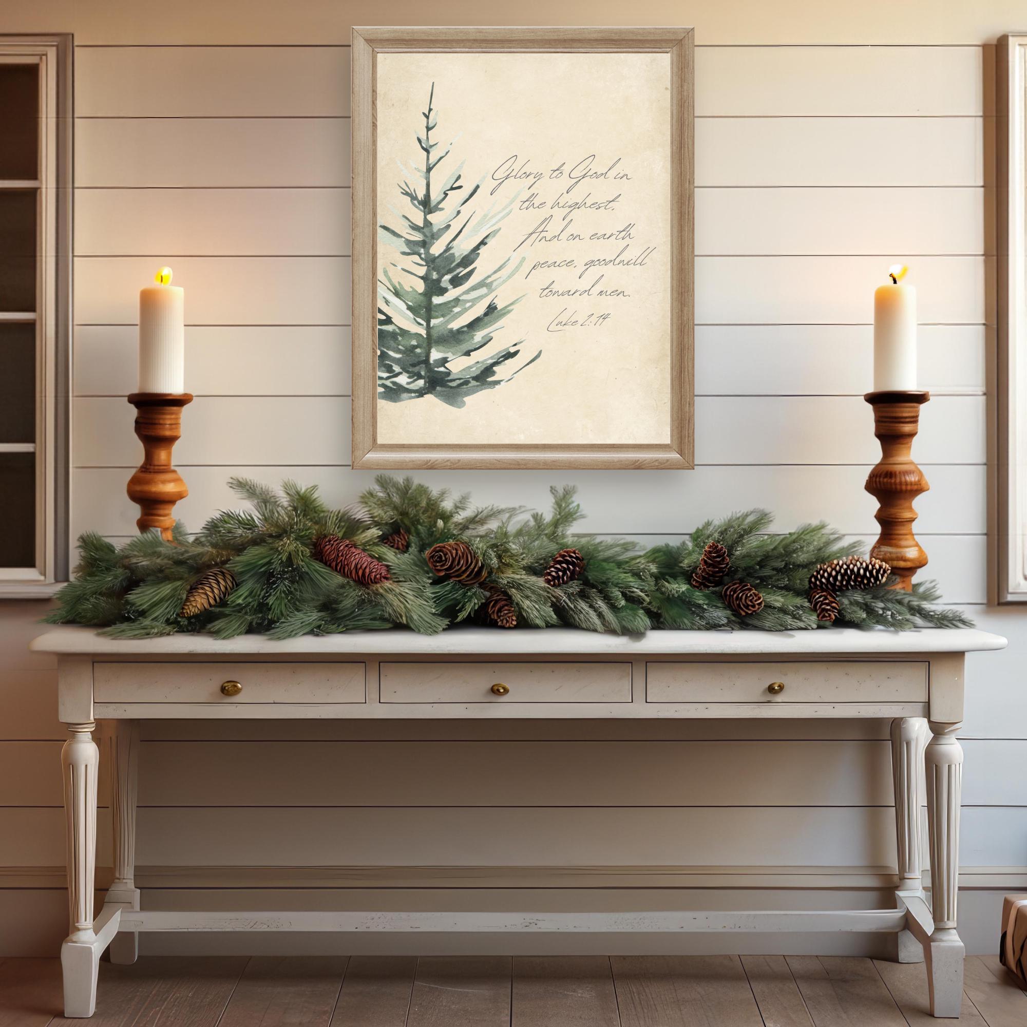 Glory to God Christmas Scripture | Peace on Earth Sign Large Christmas ...