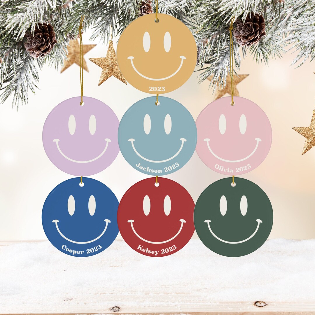 Smiley Face Ornament Gen Z Teenager Ornament Smiley Face Gift Kids Name ...