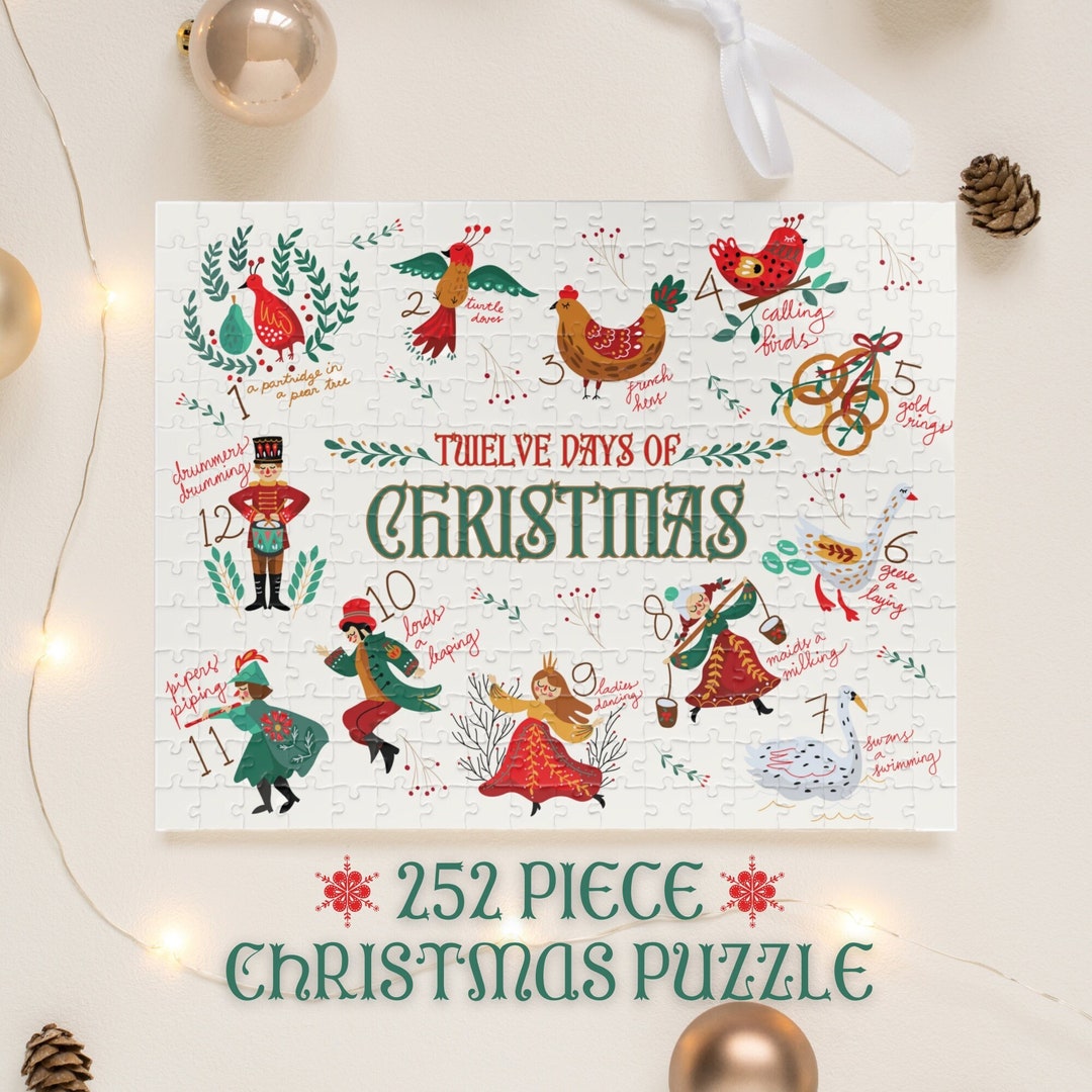 12 Days of Christmas Puzzle: Holiday Jigsaw, 250 Piece - Etsy