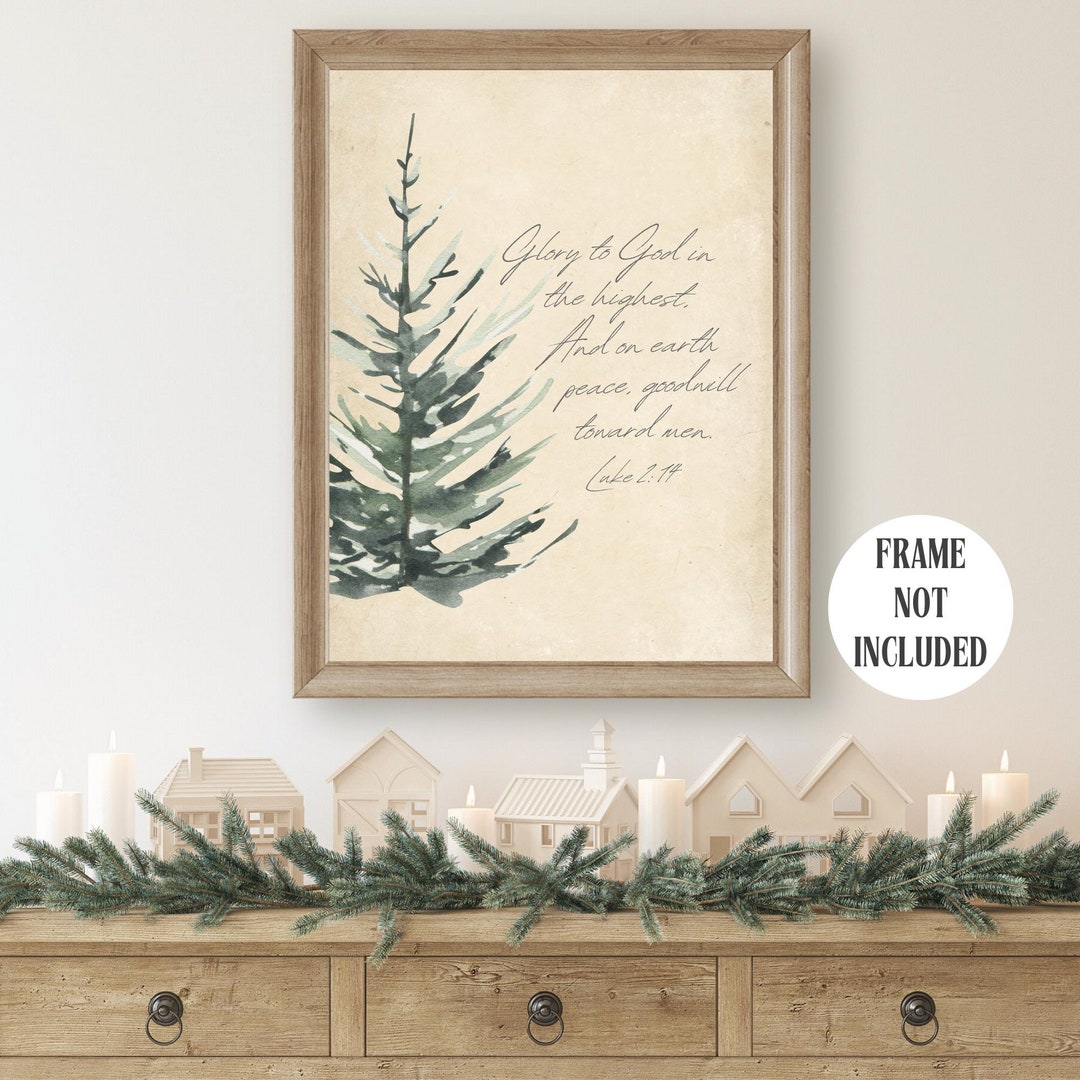 Glory to God Christmas Scripture | Peace on Earth Sign Large Christmas ...