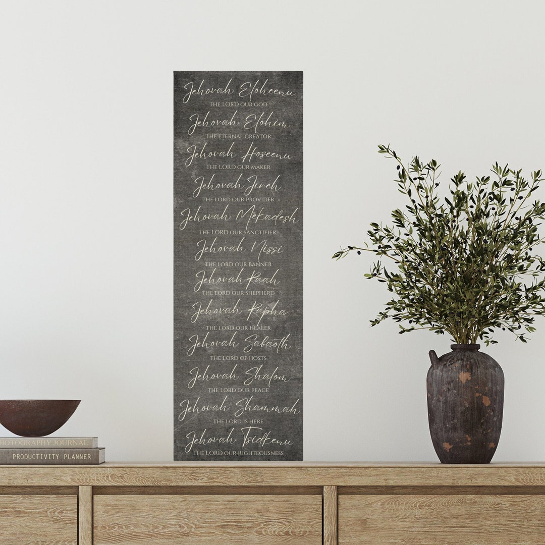 Names of God Religious Wood Sign Names of Jesusname of God hebrew Names ...