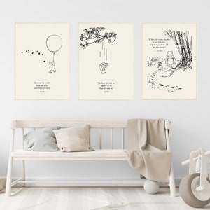 Whinnie the Pooh Classic Pooh Print| 3 Piece Wall Art| Winnie the Pooh ...
