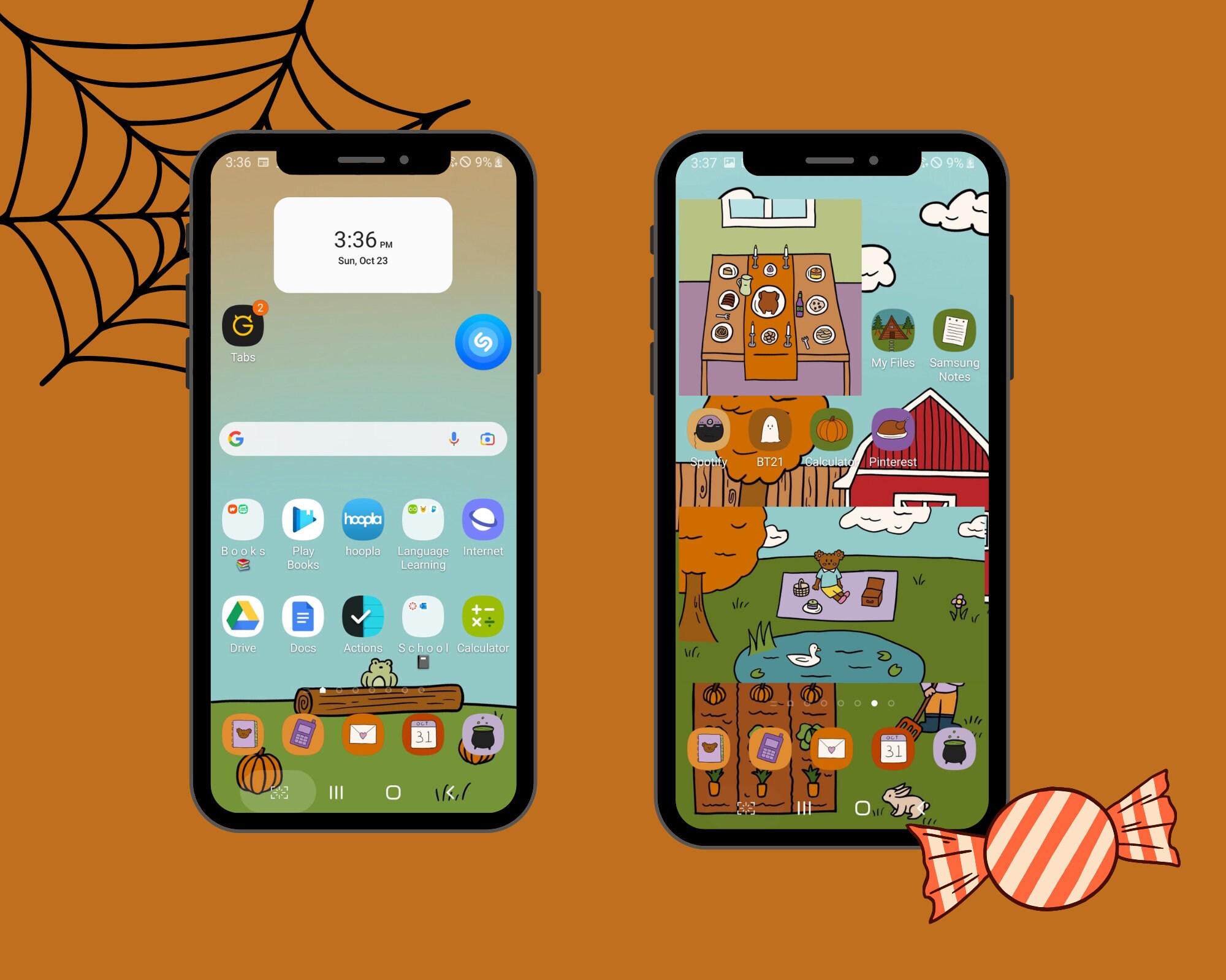 Fall Themed Phone Wallpaper Set, Cute Wallpaper, Cute Icons, Cute ...