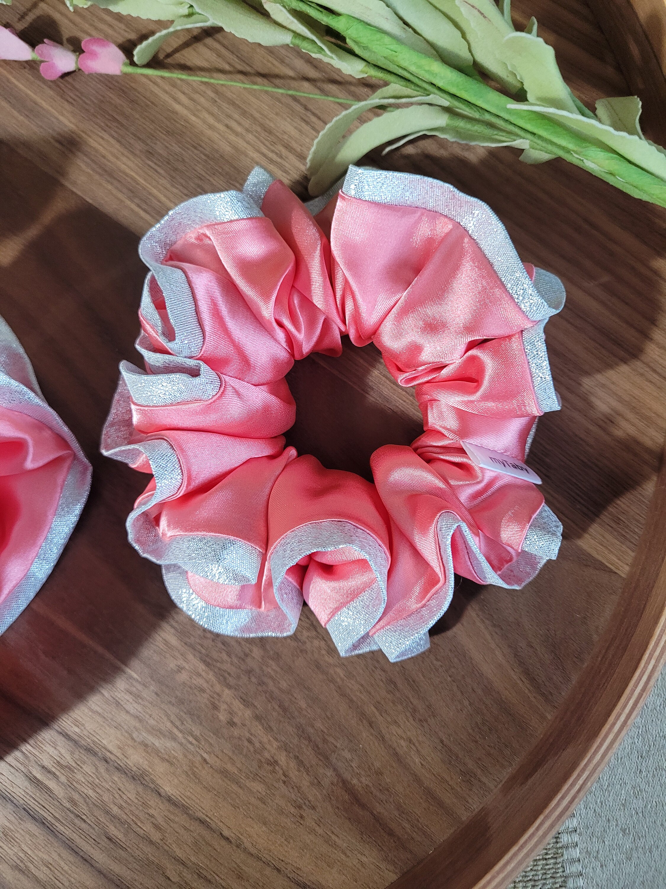 Bridesmaid Gift Ideas Satin Scrunchie With Satin Lame Border XL and ...