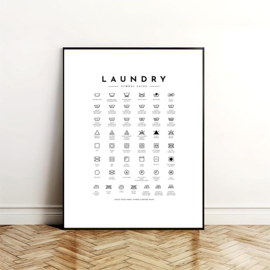 Laundry Symbols Sign Guide Art Print Poster - Etsy