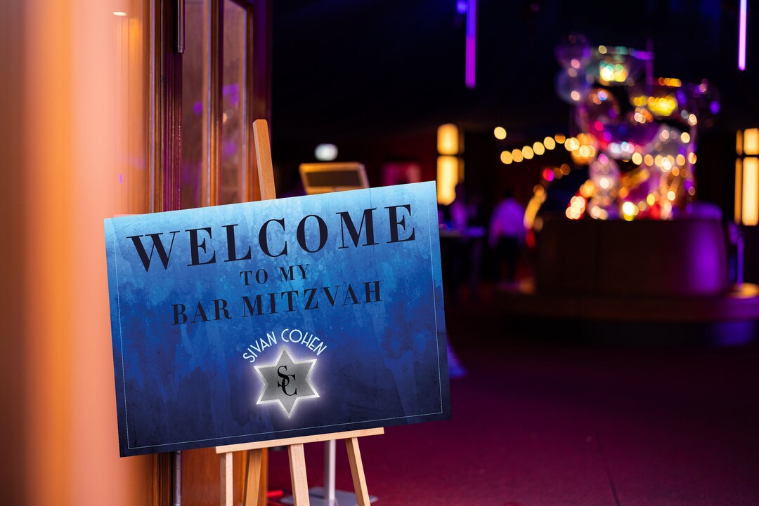 Digital Download Bar Mitzvah Sign, Printable Bar Mitzwah Welcome Sign ...