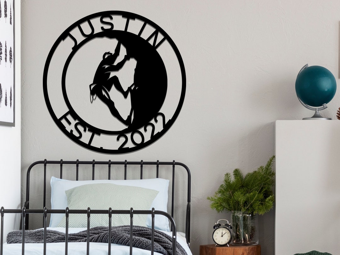 Rock Climbing Wall Art, Metal Custom Sign, Holiday Gift, Mountain ...