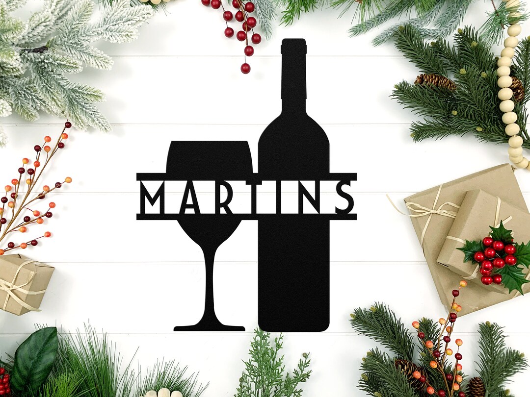 CUSTOM Wine Sign, Wine Bar Sign, Metal Custom Name Metal Wall Décor ...
