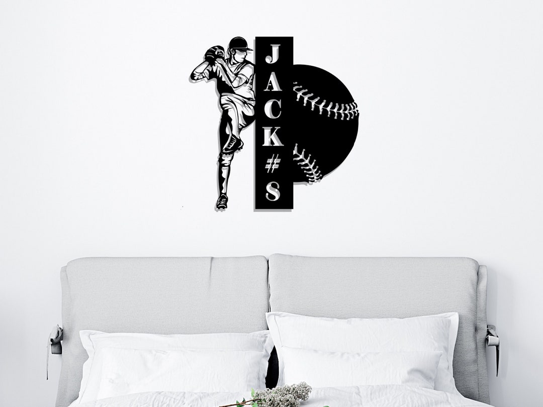 Baseball Pitcher Metal Wall Art, Gift for Baseball Pitcher, Baseball ...