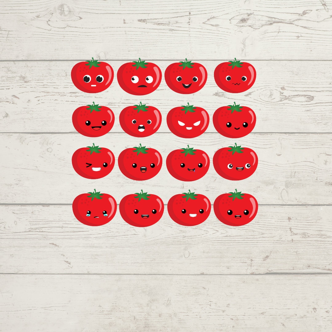 Emoji Tomato Stickers Cute Tomato Sticker Emotional Tomato - Etsy