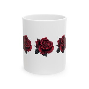 Five Red Roses Mug, Red Rose Tee Cup, Sunshine Mugs, Rose Flower Coffee ...