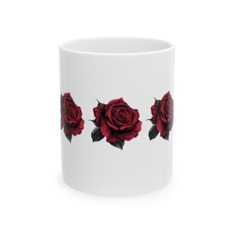 Five Red Roses Mug, Red Rose Tee Cup, Sunshine Mugs, Rose Flower Coffee ...