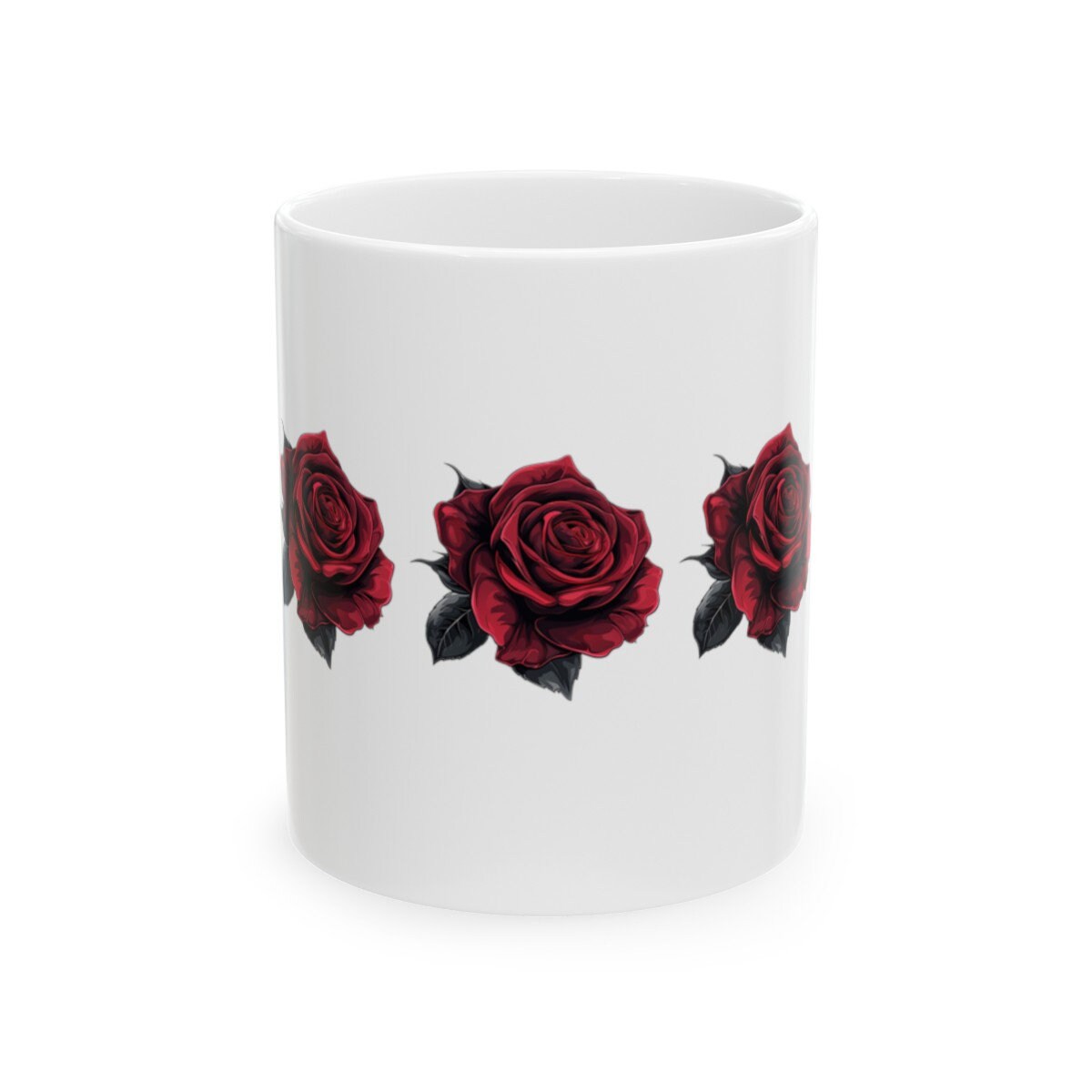 Five Red Roses Mug, Red Rose Tee Cup, Sunshine Mugs, Rose Flower Coffee ...