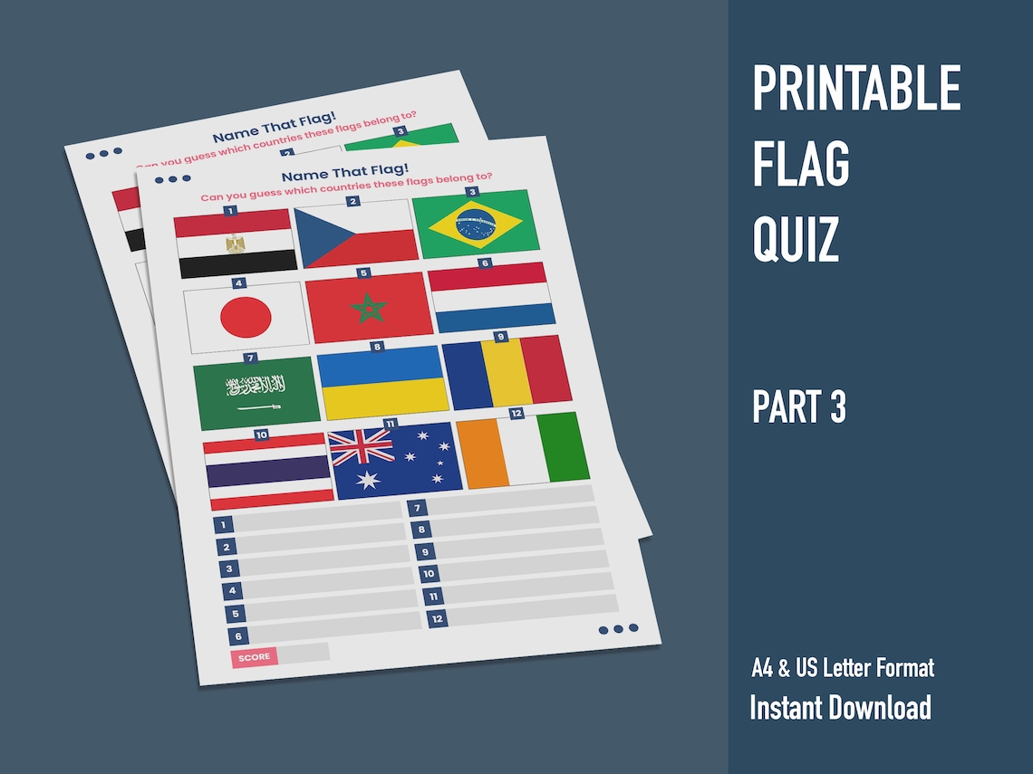 Flag Quiz: Part 3 - Etsy