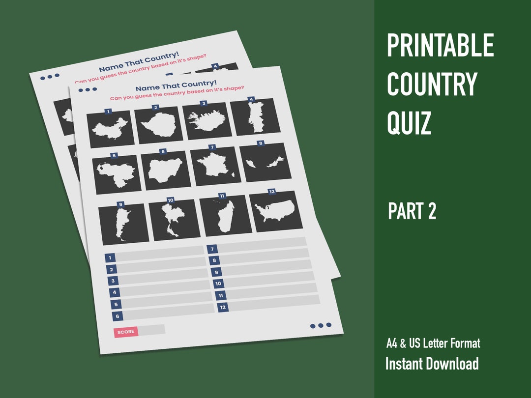 Name That Country Quiz: Part 2 - Etsy
