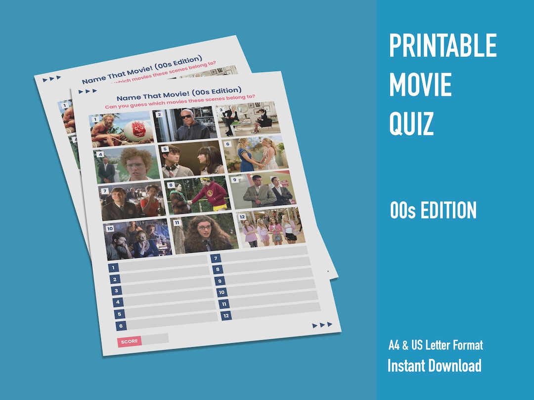 Name That Movie Quiz 00s Edition - Etsy