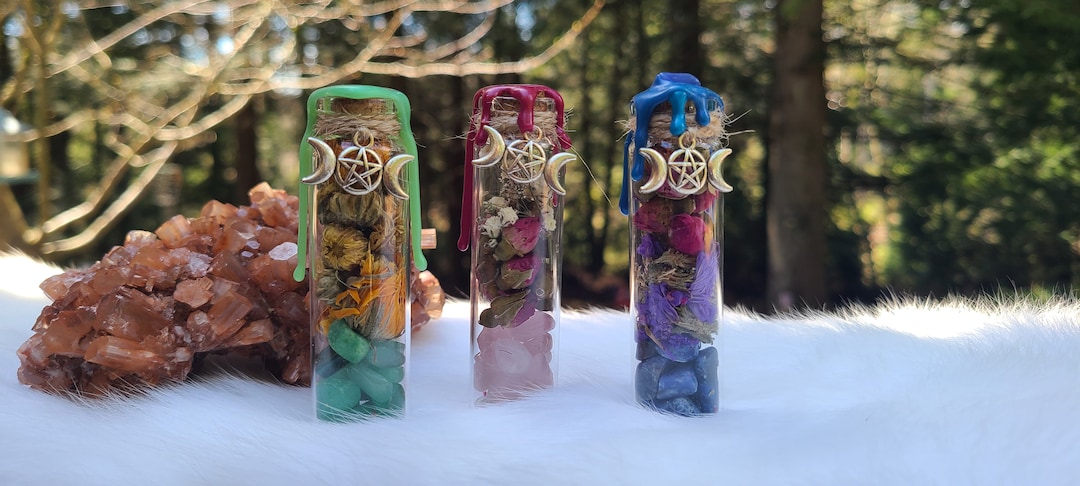 Witches Spell Jar. Intention Jar. Crystal Healing. Reiki Charged ...