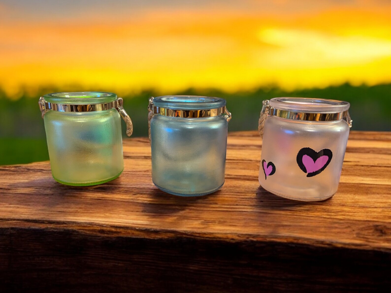 Set of 3 Small Glass Jars - Etsy