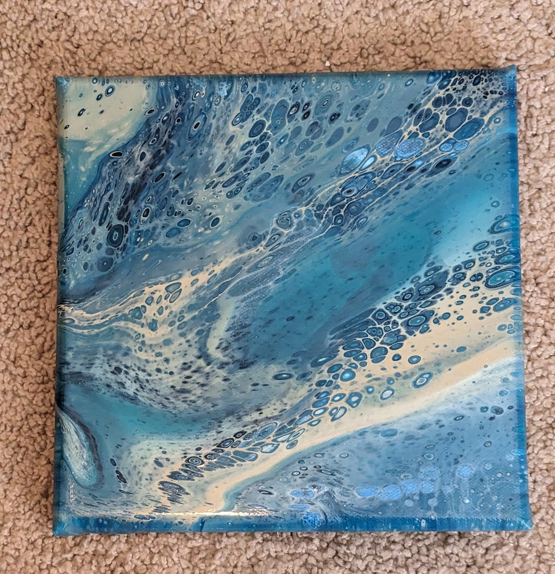 8x8 Acrylic Paint Poured Canvases - Etsy